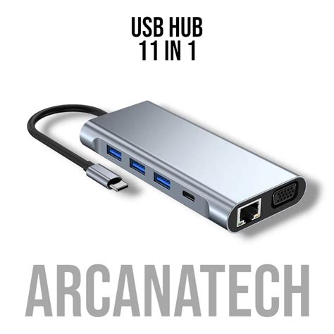 Usb концентратор Usb Type C 11 в 1 C Usb 3 0 Hdmi 4k Ethernet Vga Картридер Pd 87 W Jack 3