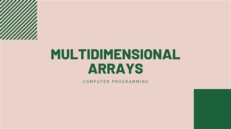 27 Multidimensional Arrays Youtube