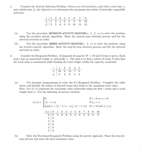 Solved Consider The Activity Selection Problem Given A Set