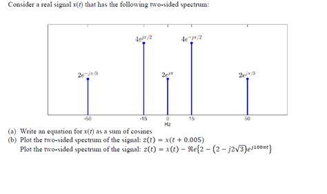 solved consider a real signal x t that has the following