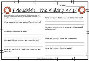 Collaborative Game The Sinking Ship By Teachers Ahoy By Jill Tpt