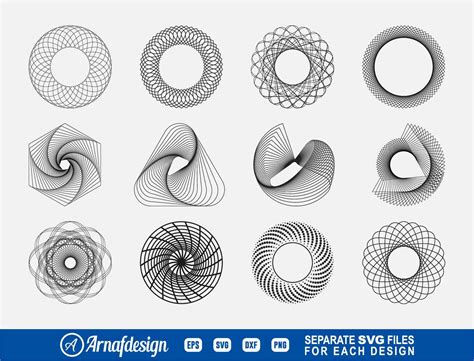 Spirograph Svg Geometric Svg Clipart Cut Files For Silhouette Files For Cricut Vector Dxf