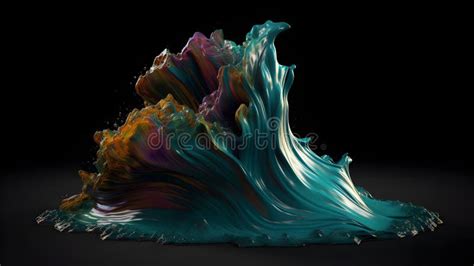 Abstract Colorful Cascade Of Wonder Vibrant Wallpaper Composition Stock Illustration