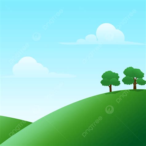 2개의 나무가 있는 녹색 자연 풍경 자연 나무 초록 배경 일러스트 및 사진 무료 다운로드 Pngtree