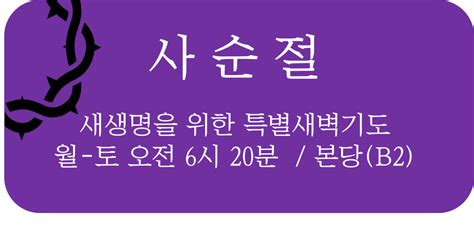 2024년 사순절 새생명을 위한 특별새벽기도회 온누리비전교회 천안