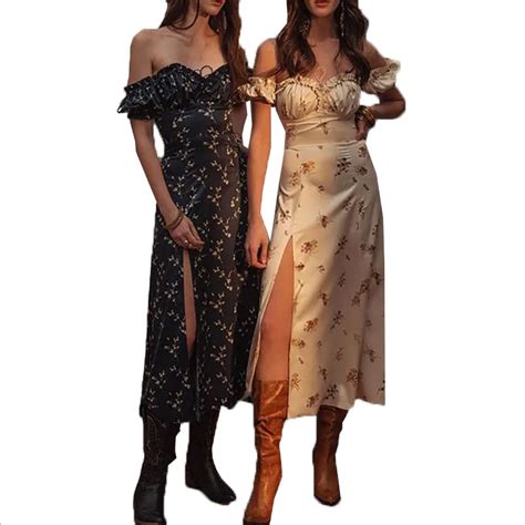 Женское летнее платье с высокой талией и оборками | AliExpress