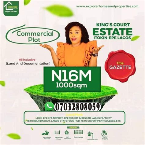 1000sqm Commercial Plot Itokin Epe Lagos ₦16 000 000 Properties