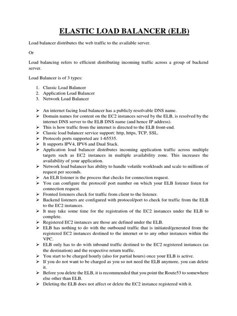 Aws Elb Notes 1702548010 Download Free Pdf Load Balancing
