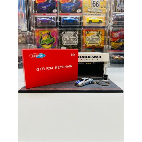 Jual Seeker 187 Nissan Skyline R34 Keychain Fast Furious Silver Blue