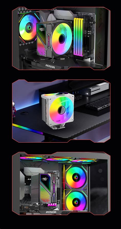 Coolmoon Argbpwm Cpu Cooler 6 Copper Heatsink Temperature Fan Intel Lga185117001200115x Amd