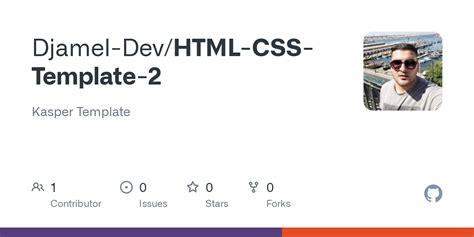 GitHub Djamel Dev HTML CSS Template Kasper Template