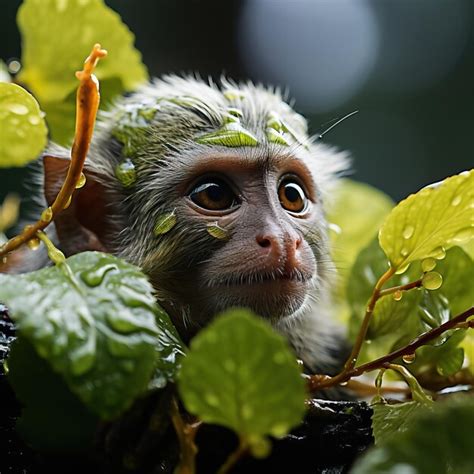 Premium Photo A Monkey In A Tree