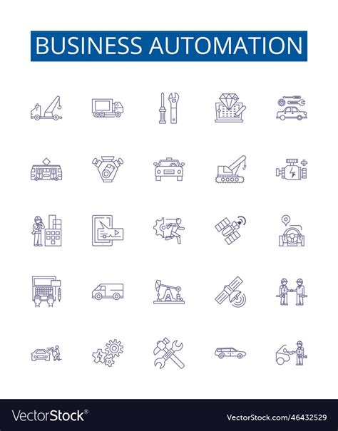 Business Automation Line Icons Signs Set Design Vector Image