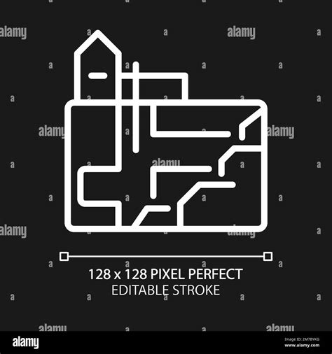 Underground Mining Pixel Perfect White Linear Icon For Dark Theme Stock Vector Image And Art Alamy