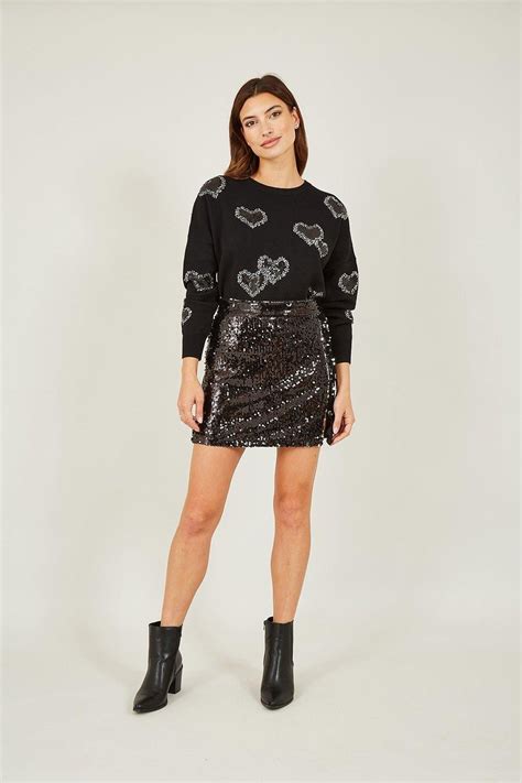 Skirts Black Sequin Mini Skirt Mela