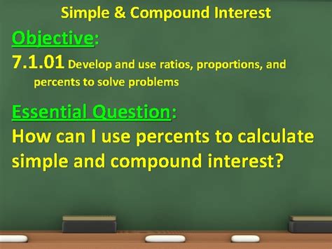 Simple Compound Interest Simple Compound Interest Objective