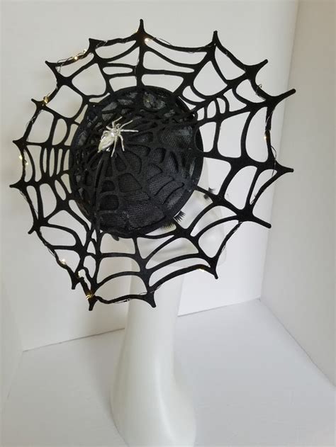 Lighted Spider Web Hat Lighted Spider Hat Halloween Hat Spider Hat Giant Spider Web Hat