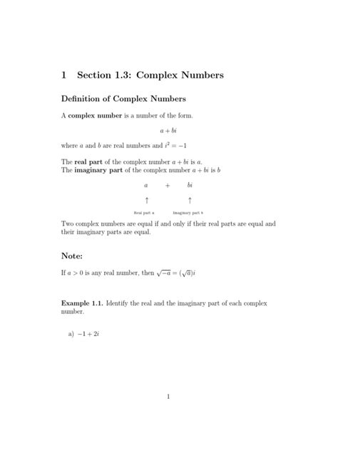Section13 Complex Numbers Pdf