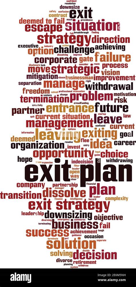 Exit Plan Word Cloud Concept Collage Made Of Words About Exit Plan Vector Illustration Stock