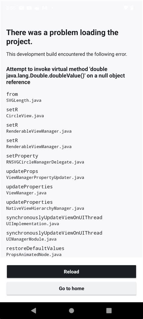 Crash On Android Expo 47 Attempt To Invoke Virtual Method Double