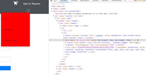 dropdown arrow moves down when clicked in react javascript css stack