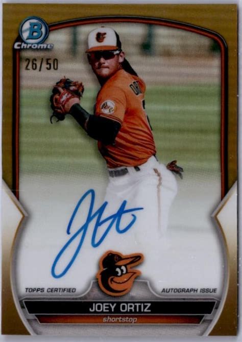 2023 Bowman Chrome Prospect Autographs Gold Refractor Cpa Jor Joey
