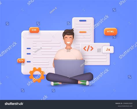 Website Programming Coding Web Development Coding Stock Vector Royalty