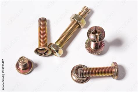 Rusty Screw And Nuts Isolated On White Background Bolts And Nuts Stock Photo Adobe Stock