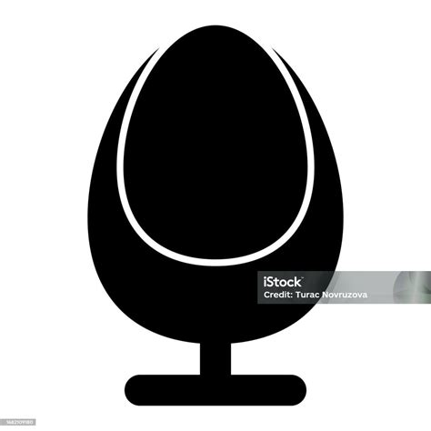 미래형 안락의자 단단한 아이콘 가구 개념 흰색 배경에 현대적인 둥근 안락의자 기호 모바일 웹 디자인을 위한 문자 모양으로 된 편안한 구체 의자 아이콘 벡터 그래픽 암체어에