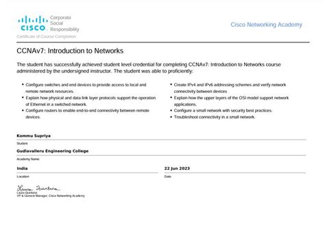 Kommu Supriya On Linkedin Cisco Ccna Networking Techskills