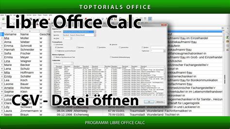 CSV Datei Importieren Ganz Einfach LibreOffice Calc YouTube