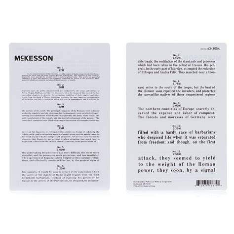 Mckesson Vision Screening Card 12 Inch Distance Acuity Test 1038456 E