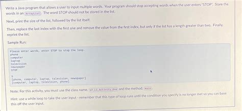 Solved Write A Java Program That Allows A User To Input Chegg