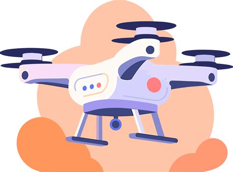 Hand Drawn Flying Drone In Flat Style 29376146 Png