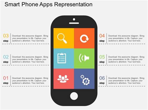 Smart Phone Apps Representation Flat Powerpoint Design Template