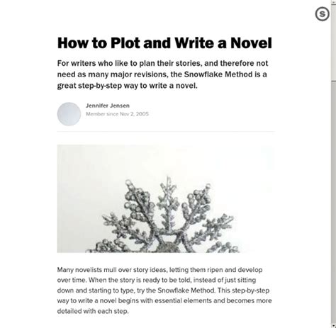 How To Plot And Write A Novel Plan Your Novel Writing With The Snowflake Method Pearltrees