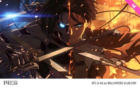 Eren Jaeger Titan Split Face Attack On Titan Desktop Wallpaper 4k