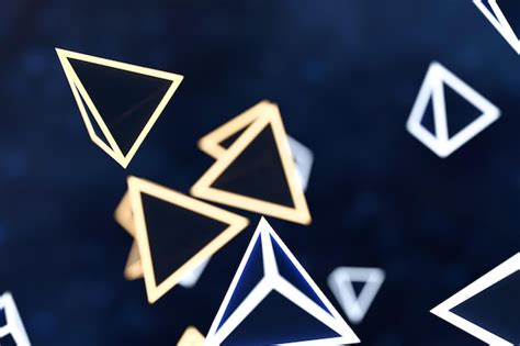 Premium Photo 3d Rendering Glowing Triangle Cube With Dark Background