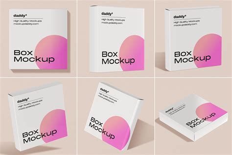 artstation thin square box mockup resources