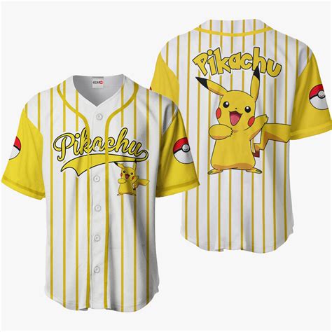 Pikachu Baseball Jersey Pokemon Anime Gearotaku