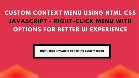 How To Create A Custom Context Menu With Html Css And Javascript Madras Academy