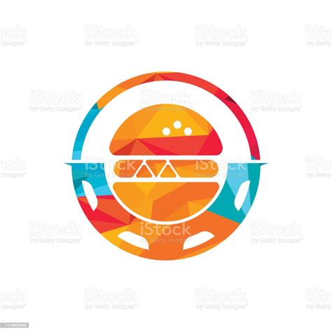 햄버거 및 기어 아이콘 벡터 로고 패스트 푸드 레스토랑 로고 개념 개념에 대한 스톡 벡터 아트 및 기타 이미지 개념 개념과 주제 고기 Istock