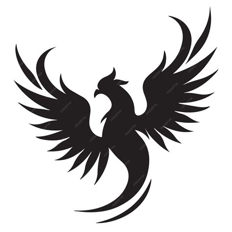 Premium Vector Phoenix Minimal Black And White Vector Icon Isolated