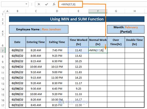 How To Use An Excel Formula To Calculate Overtime And Double Time 3