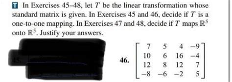 Solved T In Exercises Let T Be The Linear Chegg