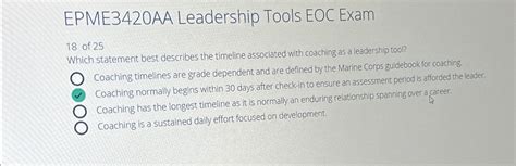 Solved Epme3420aa Leadership Tools Eoc Exam18 ﻿of 25which