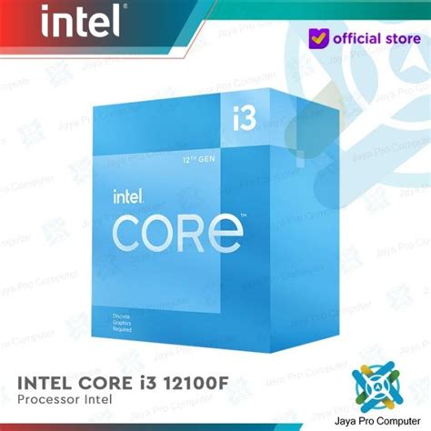Jual Processor Intel Core I3 12100f Box Alder Lake Socket Lga 1700 Komponen Pc Komputer