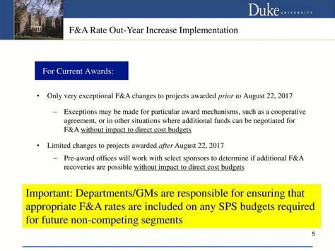 New Facilities And Administrative Fanda Rates Ppt Download