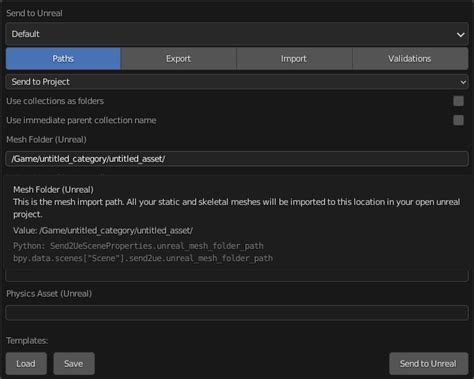 Python API Send To Unreal
