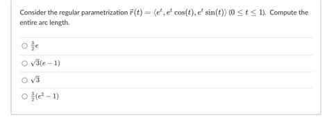 Solved Consider The Regular Parametrization